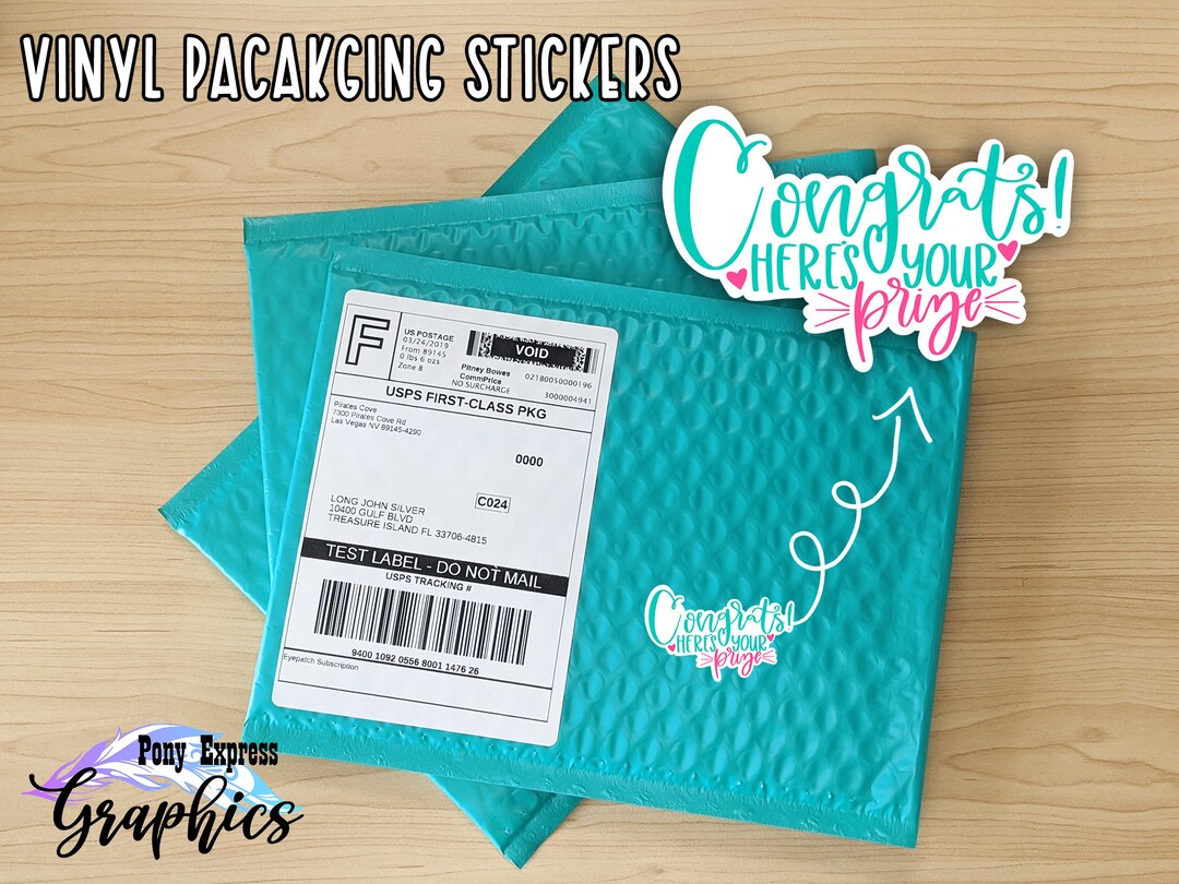 Congrats Here's Your Prize Happy Mail Stickers, Small Business Stickers ...