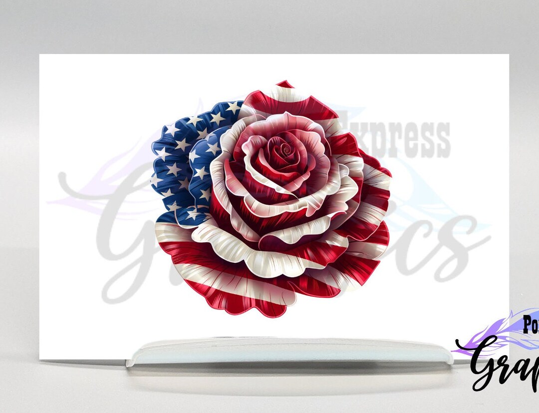Patriotic Rose Vinyl Decal Sticker, American Flag Rose, Usa Rose ...