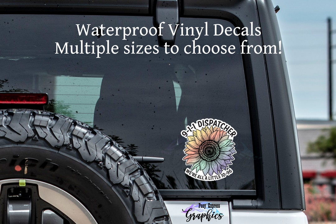 Emergency Personnel Decal, 911 Dispatcher Sunflower, Dispatcher Gift ...