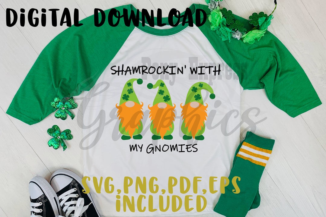 Shamrockin With My Gnomies SVG Saint Patrick's Day Holiday Cut File - Etsy
