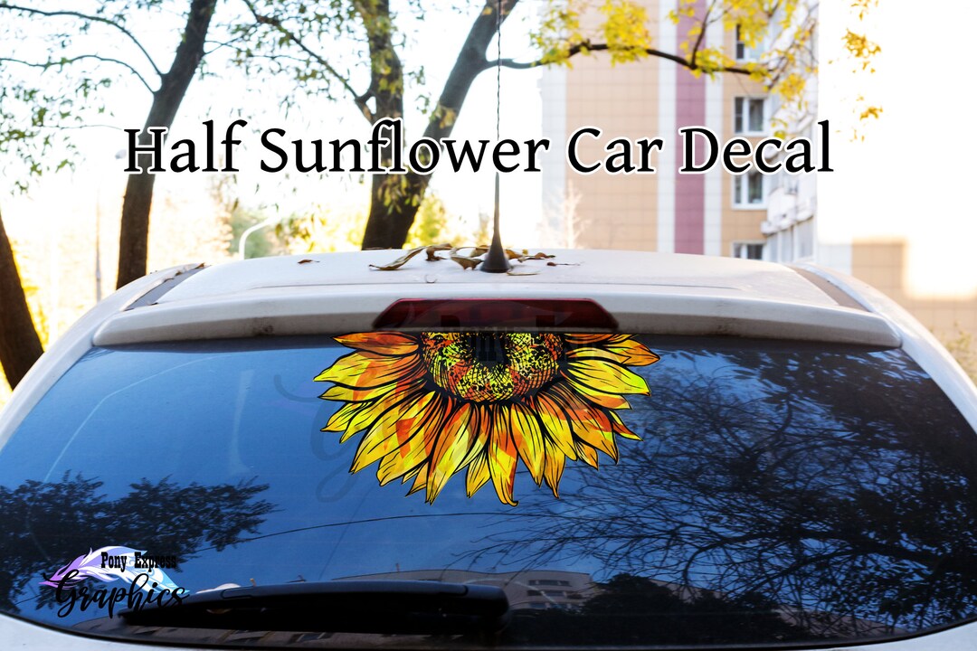 Sunflower Car Decal, Sunflower Vinyl Decal Sticker, Sunflower Sticker ...