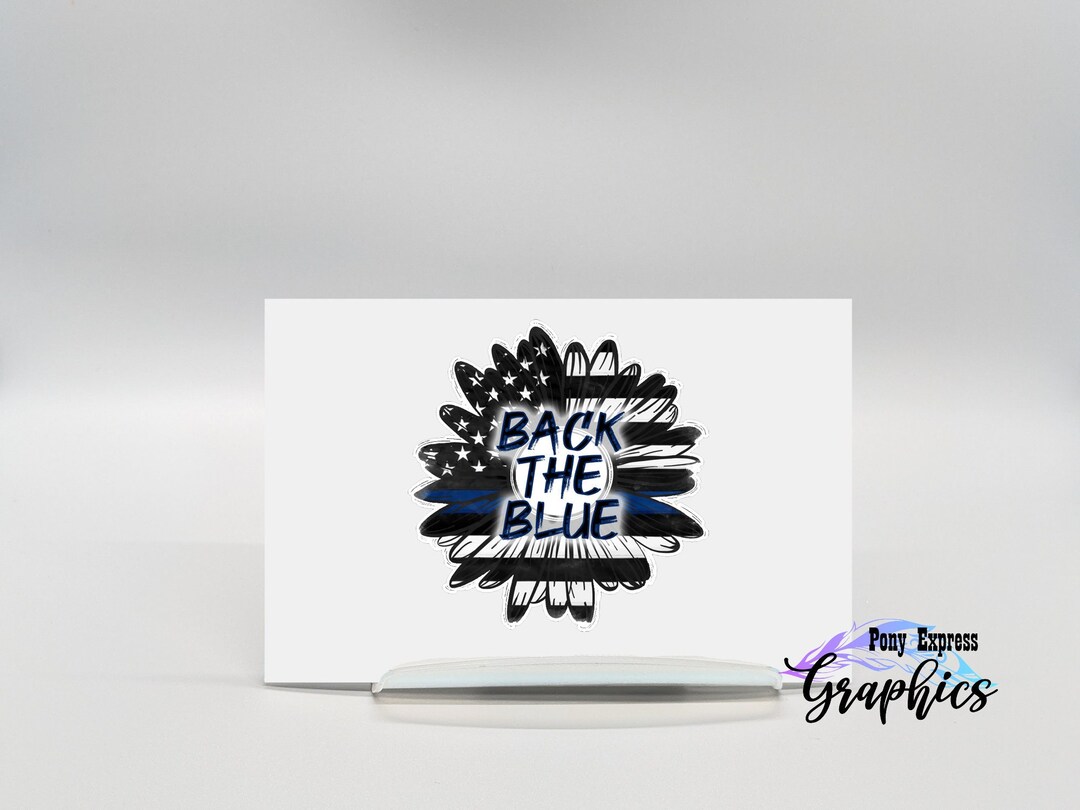 Back the Blue Flag Decal Sunflower Vinyl Decal Sticker - Etsy