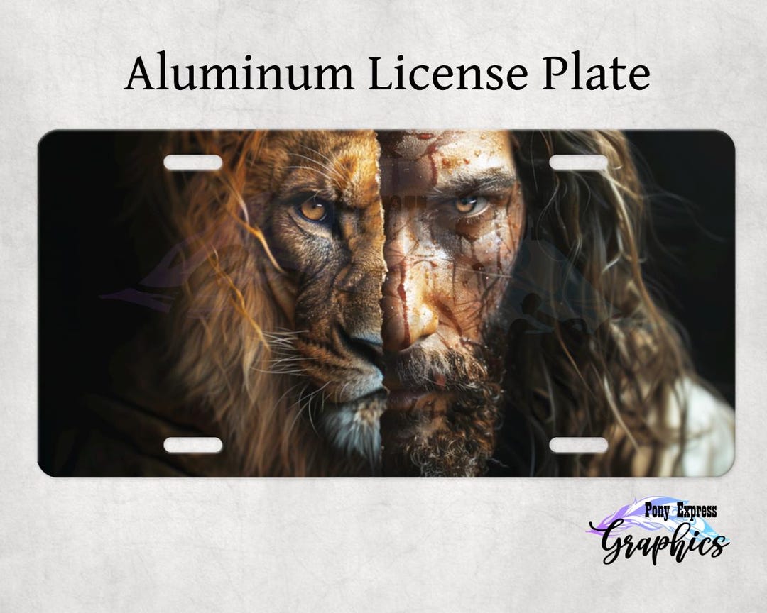 Lion of Judah License Plate for Christians, Faith Car Tag, Outdoor ...