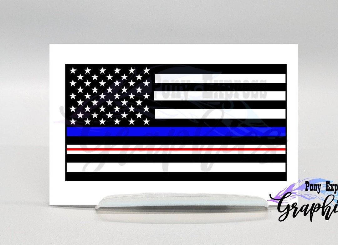 First Responder Flag Decal for Cars, Police Support, Thin Line Stickers ...