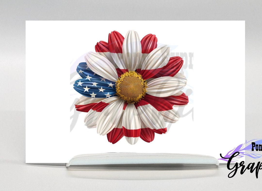 Patriotic Daisy Vinyl Decal Sticker, American Flag Daisy, Usa Daisy ...