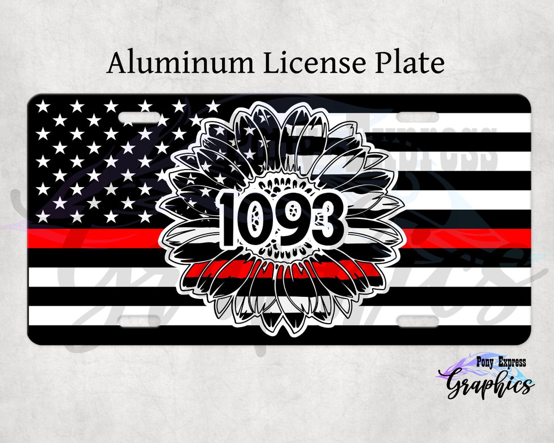 Customized Firefighter Badge Number License Plate, Personalized Thin ...