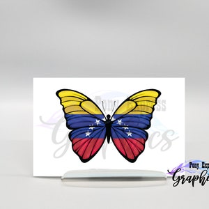Venezuelan Heritage Butterfly Decal for Car, Laptop, Water Bottle, Wall ...