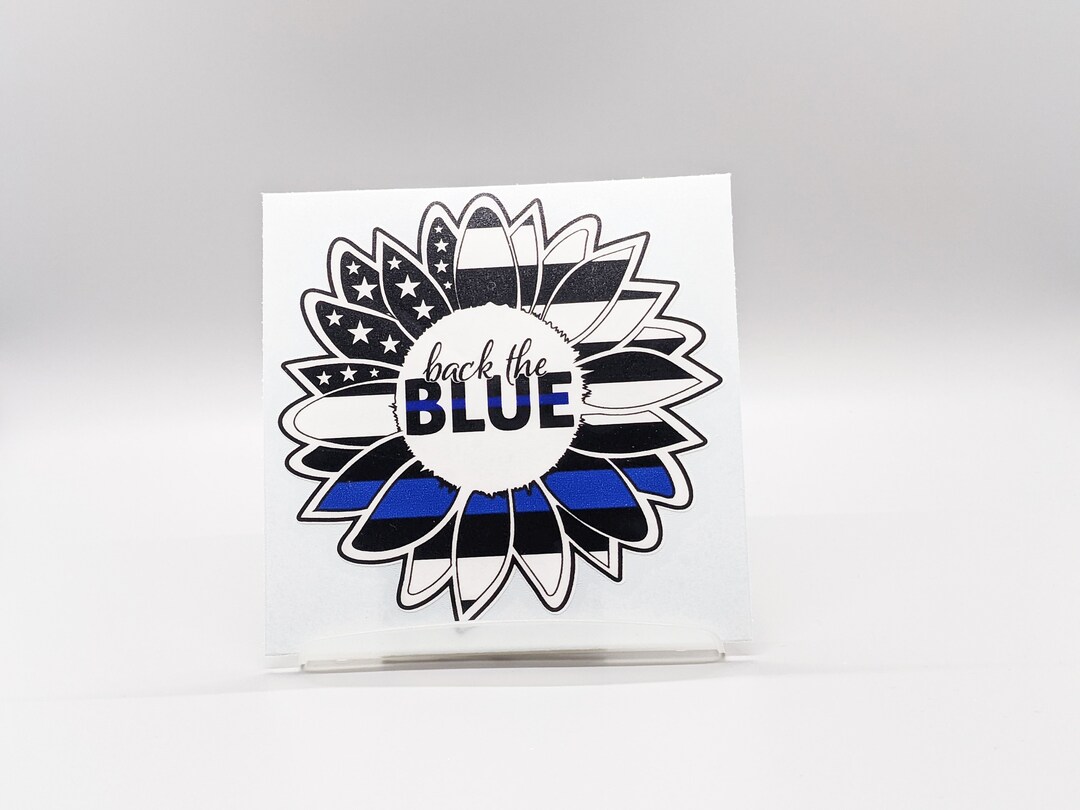 Back the Blue Flag Decal, Sunflower Vinyl Decal Sticker, Police Lives ...