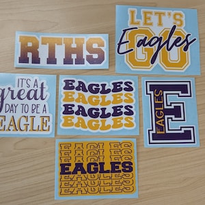 Custom 6 Pack of School Spirit Decals, Personalized School Logo Sticker ...