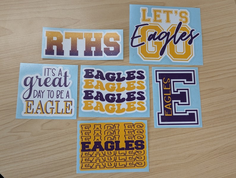 Custom 6 Pack of School Spirit Decals, Personalized School Logo Sticker ...