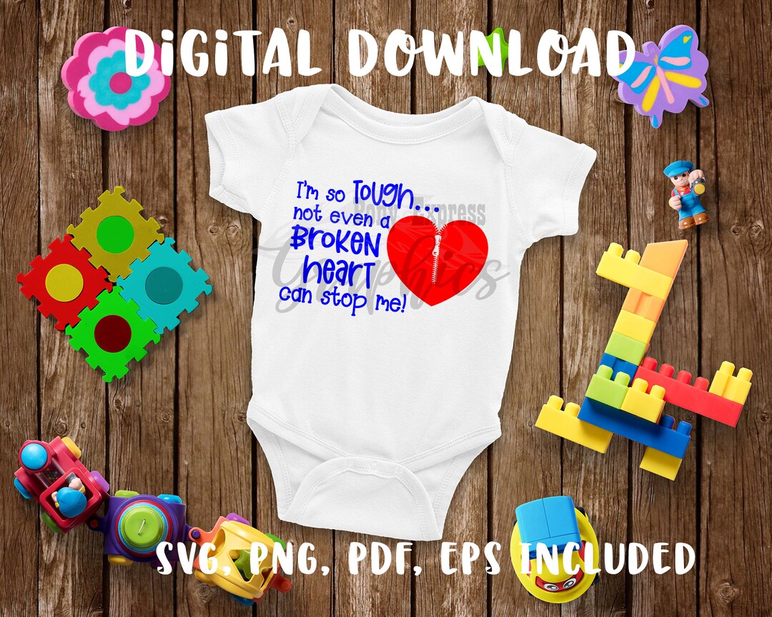 CHD Awareness Svg, Congenital Heart Defects Svg, Broken Heart Cut File ...