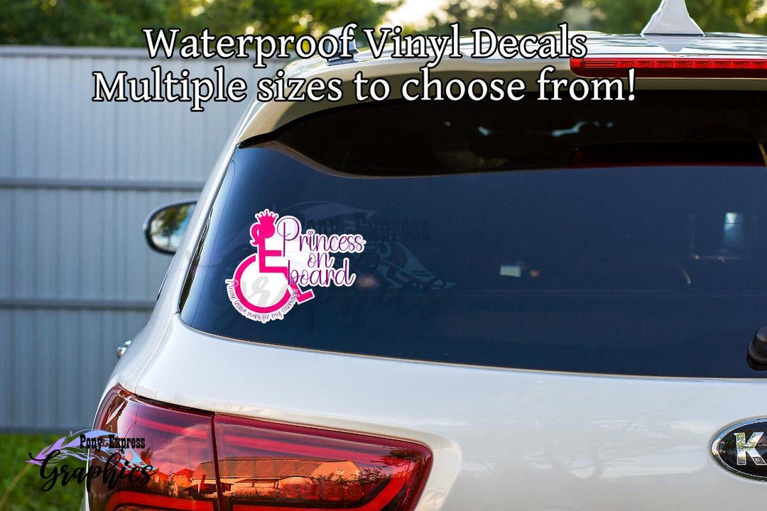 Princess on Board Car Decal, Handicapped Sticker, Cute Sticker for ...