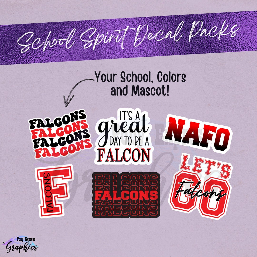 Custom 6 Pack of School Spirit Decals, Personalized School Logo Sticker ...