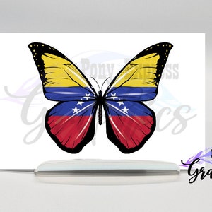 Venezuelan Heritage Butterfly Decal for Car, Laptop, Water Bottle, Wall ...