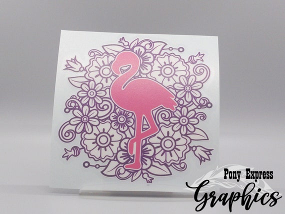 Pink Flamingo Car Decal Flamingo Sticker for Water Bottle | Etsy