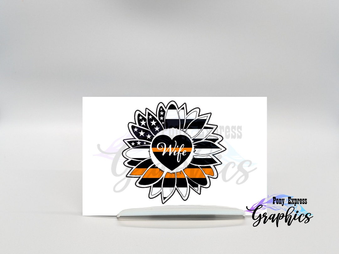 Thin Orange Line Decal, Search and Rescue Wife Sunflower Decal, SAR ...