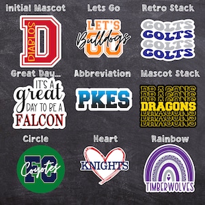 Bulk School Spirit Decals, Personalized School Logo Sticker Packs for ...