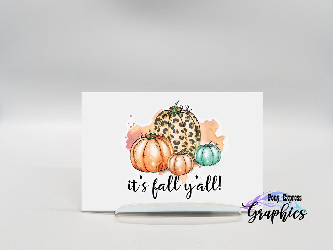 It's Fall Y'all Sticker, Leopard Pumpkins, Autumn Lover Sticker for ...