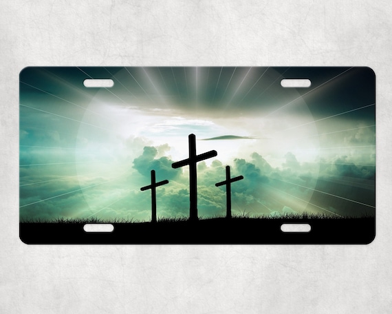 Wooden Cross License Plate for Christians Faith Car Tag | Etsy