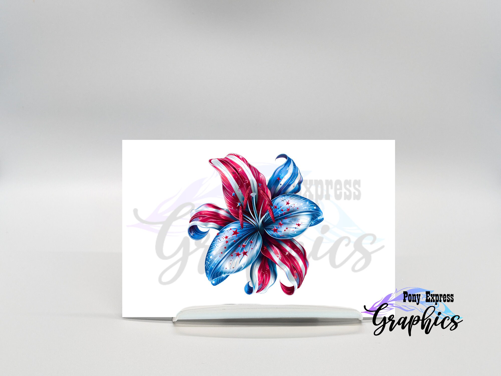USA Flag Lily Vinyl Decal Sticker, American Flag Lily Car Decal ...