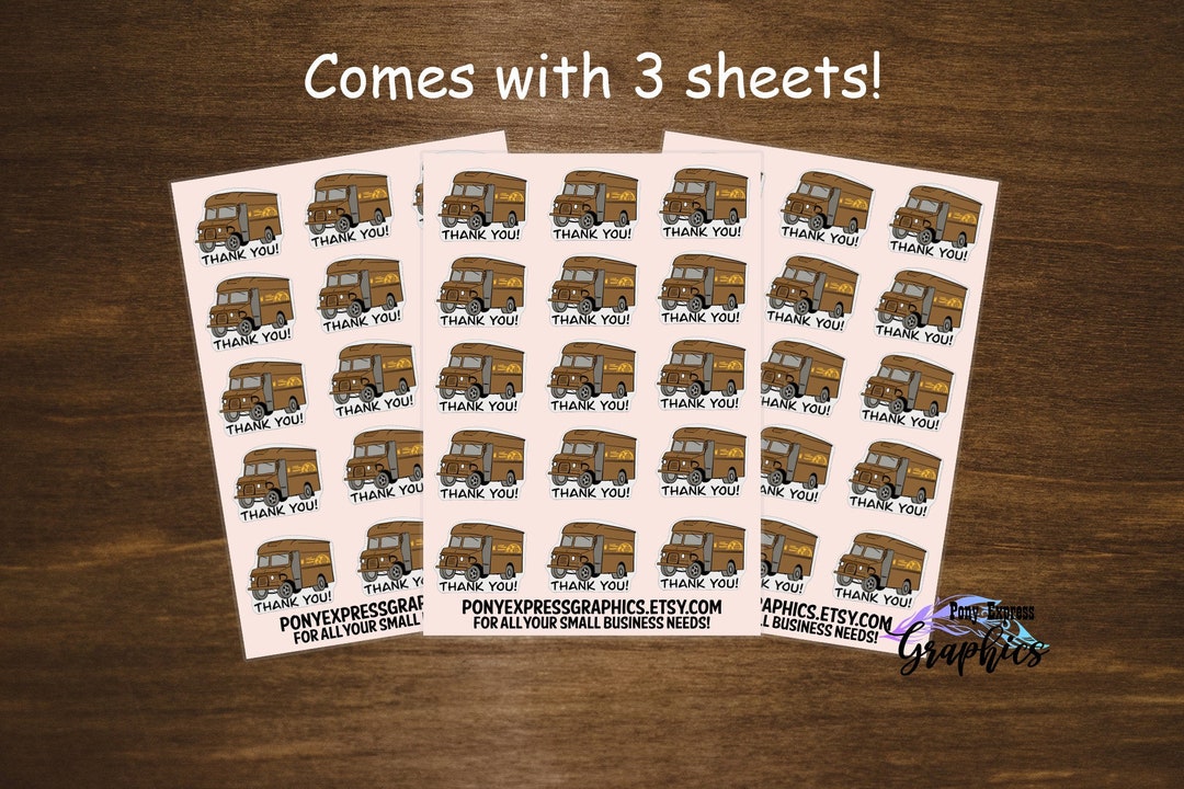 UPS Thank You Bundle Sticker Sheet UPS Mail Carrier Package - Etsy