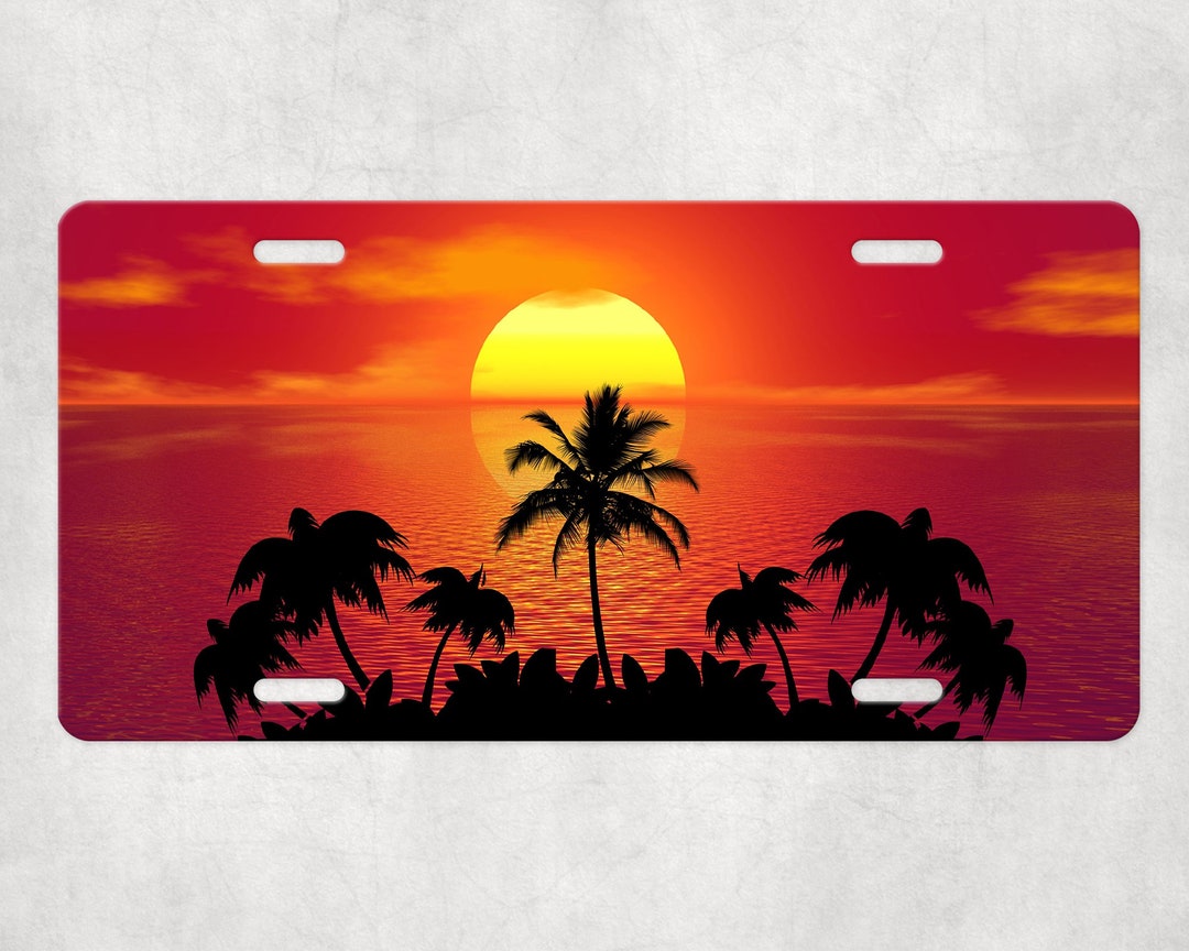 Personalized Beach Sunset Car Tag, Outdoor Plate for Cars, Vanity Plate ...