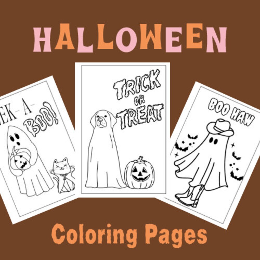 20 Page of Printable Halloween Coloring Pages - Etsy