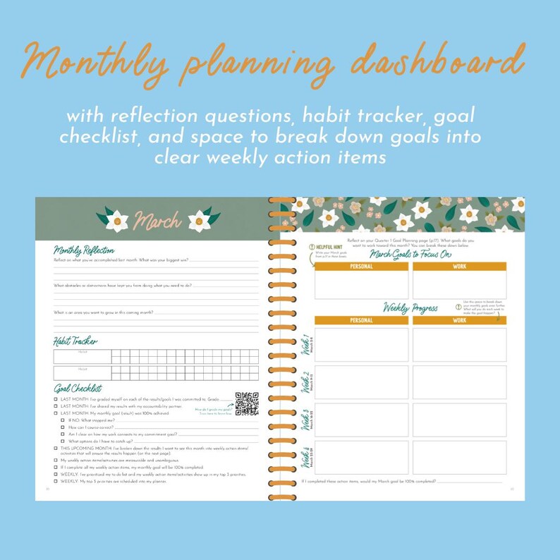 2025 Floral Full Color Goal Setting Sol Planner for Entrepreneurs ...