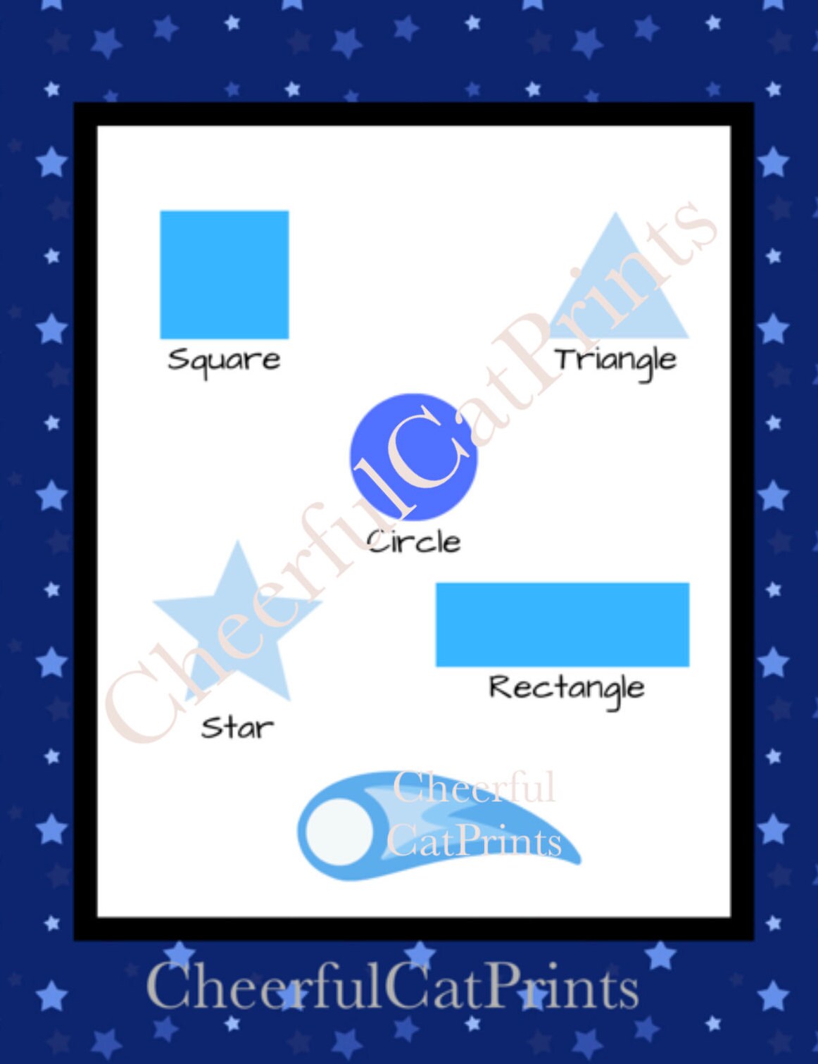 PRINTABLE Comet Space Shapes Educational Decorative Wall Art Decor Baby ...