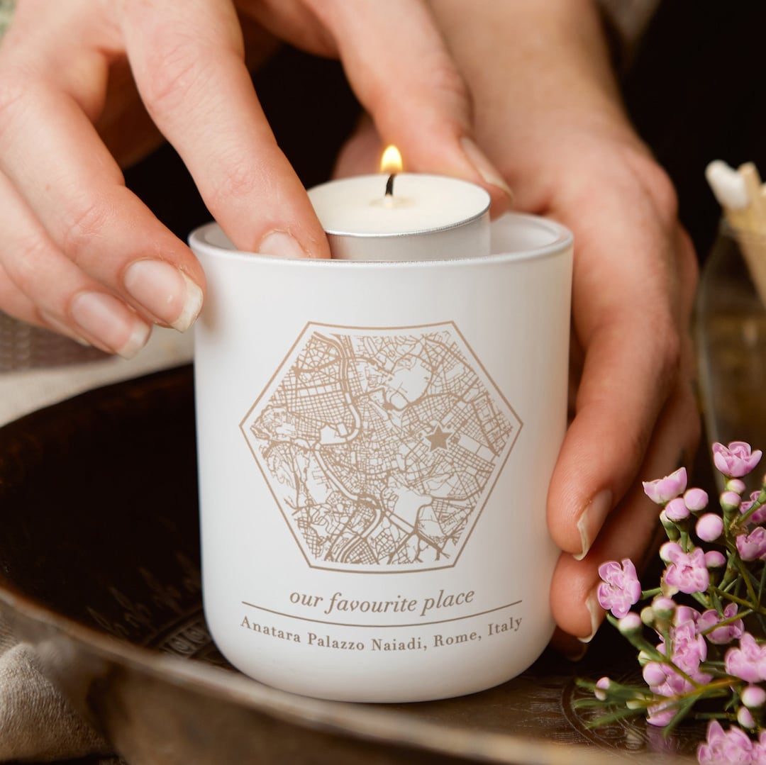 Personalised Map Tealight Holder: Engraved Candle, Custom Location Gift ...