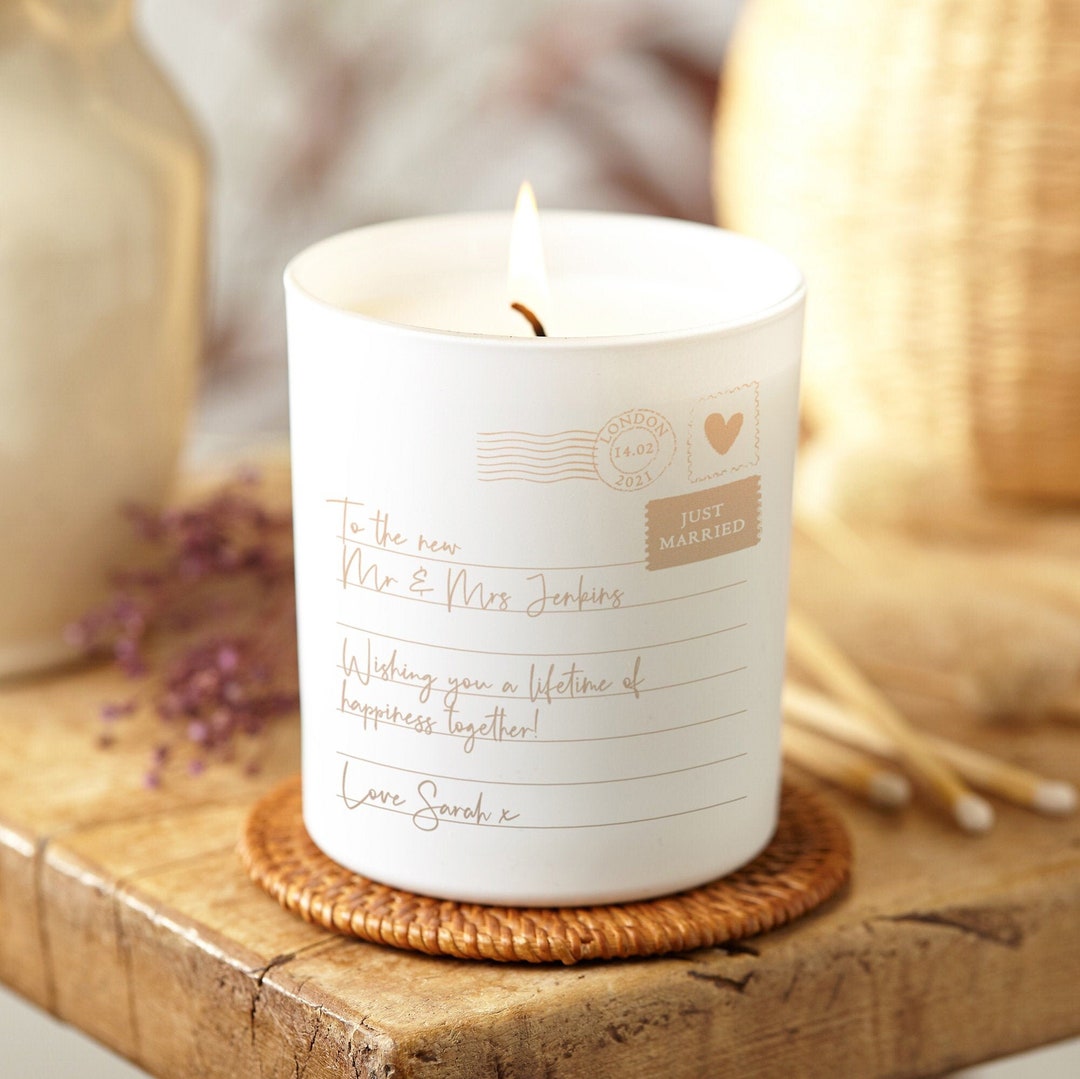 Letter to Bride Candle - Unique Personalised Wedding Gift for Couple ...