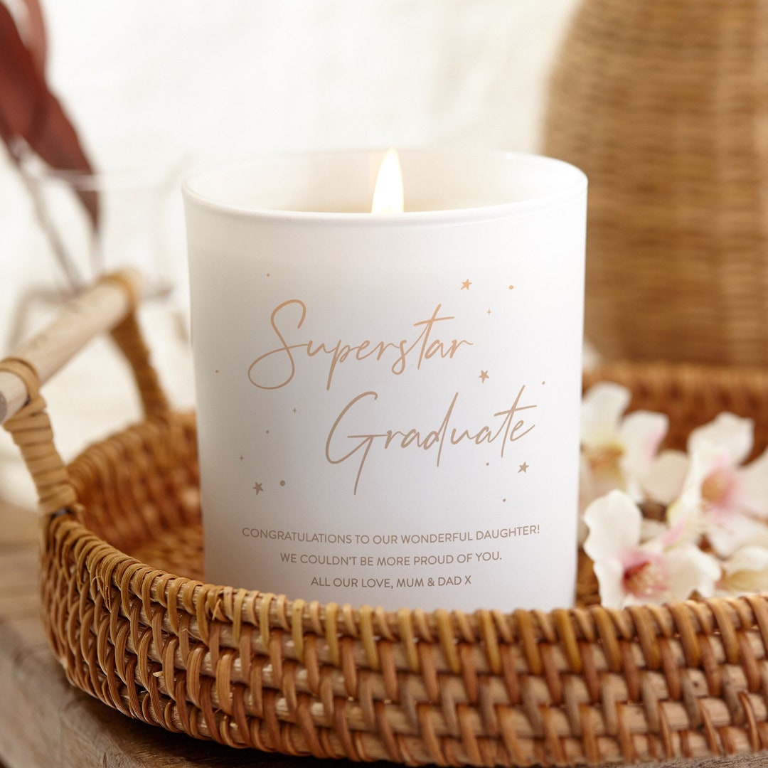 Personalised Graduation Gift For Her, Superstar Graduate Candle ...