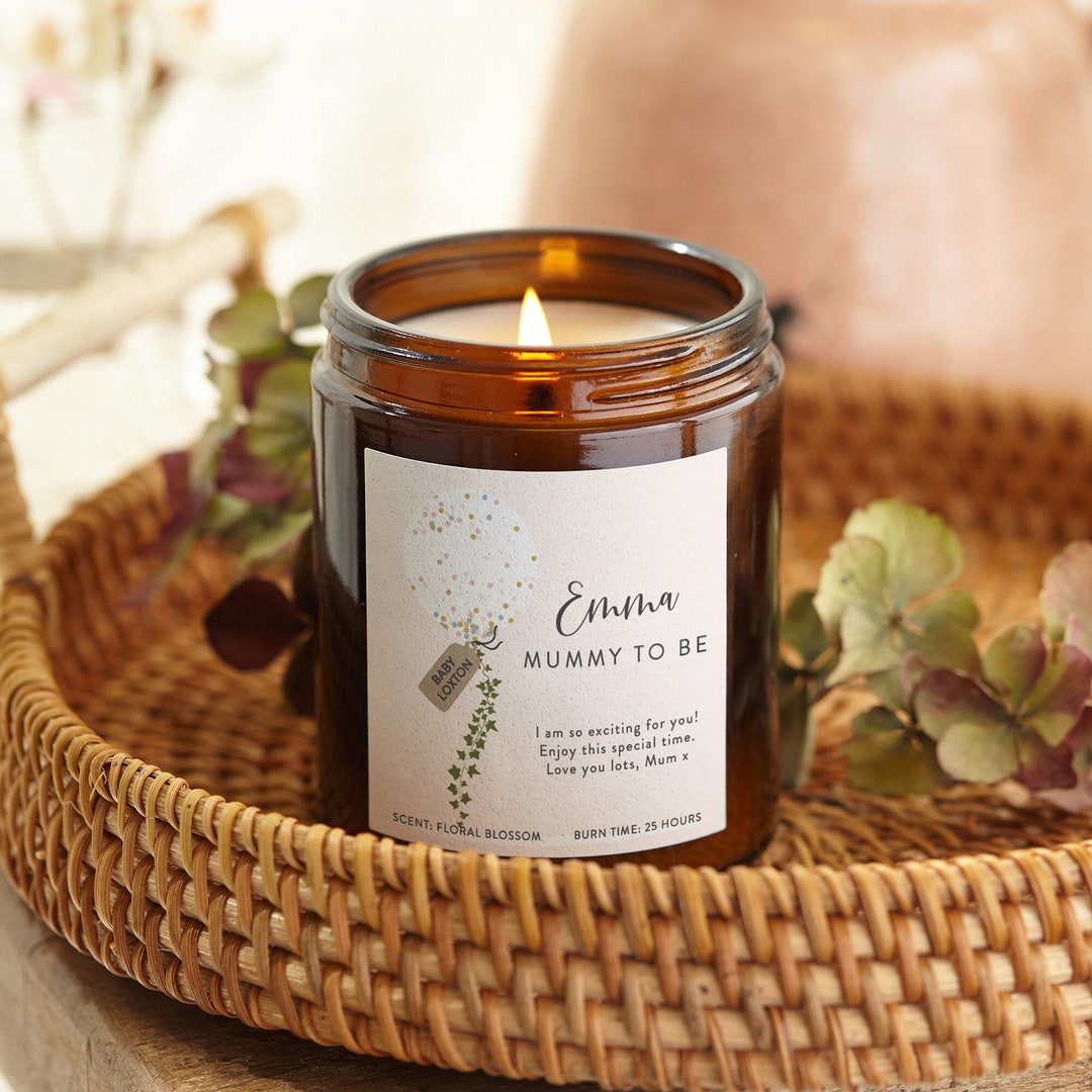 Personalised 'mummy to Be' Scented Soy Candle – Baby Shower Gift - Etsy UK