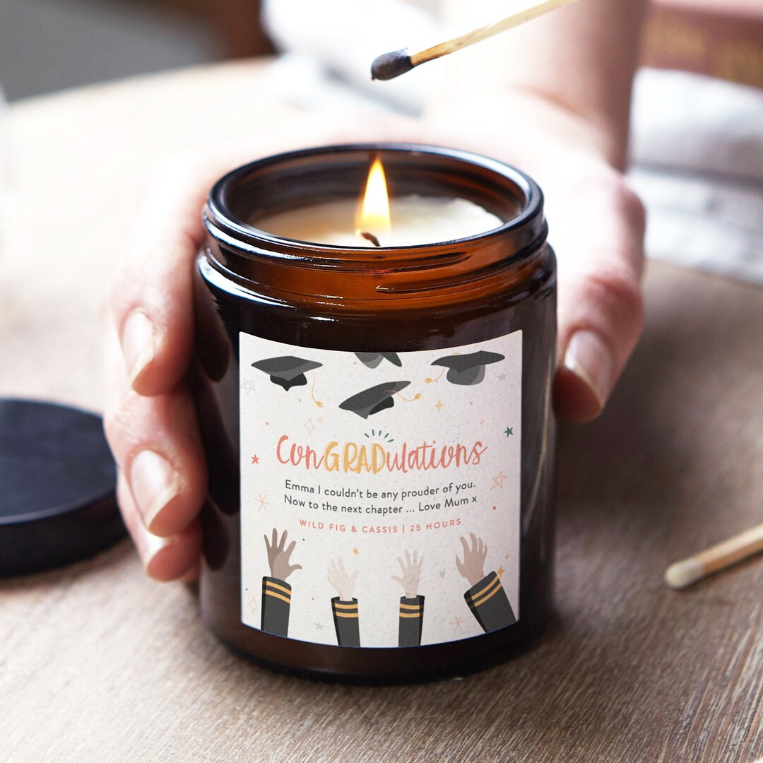 Personalised Graduation Candle: Apothecary Soy Wax Gift - Etsy