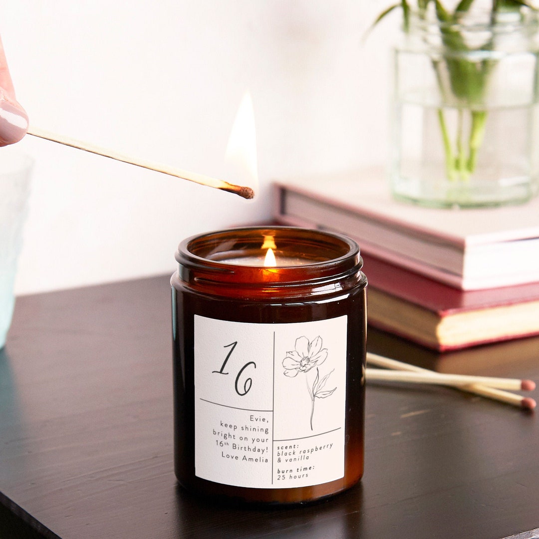 Personalised 16th Birthday Candle Gift: Soy Wax Apothecary Jar - Etsy