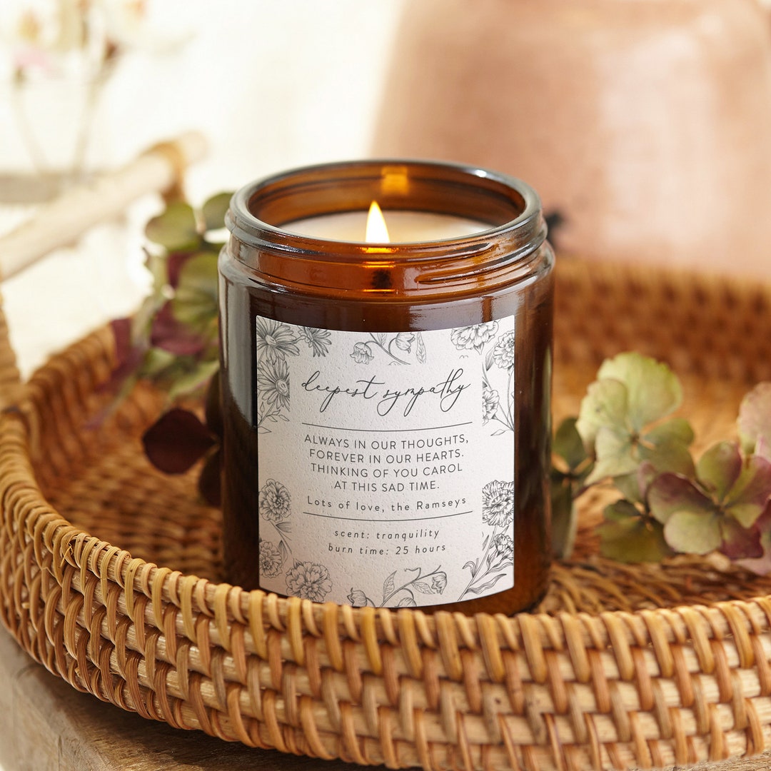 Sympathy Gift Candle: Personalised Bereavement Scented Soy Candle - Etsy