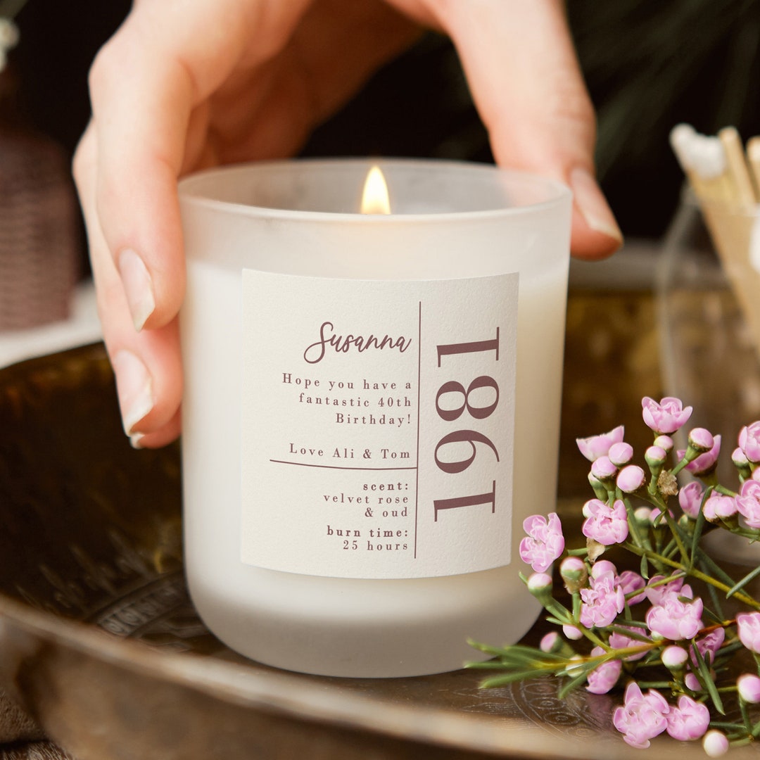 Personalized 40th Birthday Candle Gift: Frosted Soy Wax Candle - Etsy