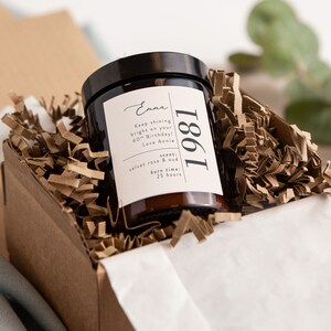 Any Age Personalised Birthday Gift Candle | Etsy