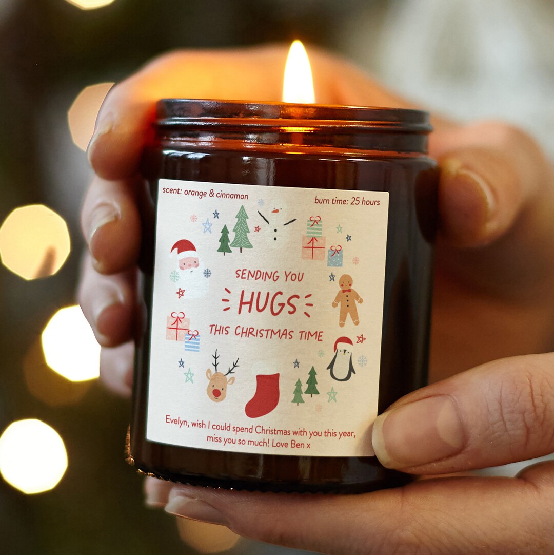 Personalised Christmas Candle: Big Hug Scented Soy Candle - Etsy