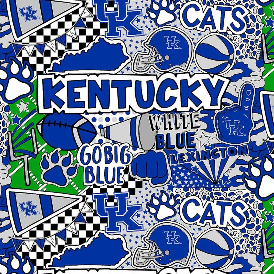 Sykel-university of Kentucky Pop Art Fabric - Etsy