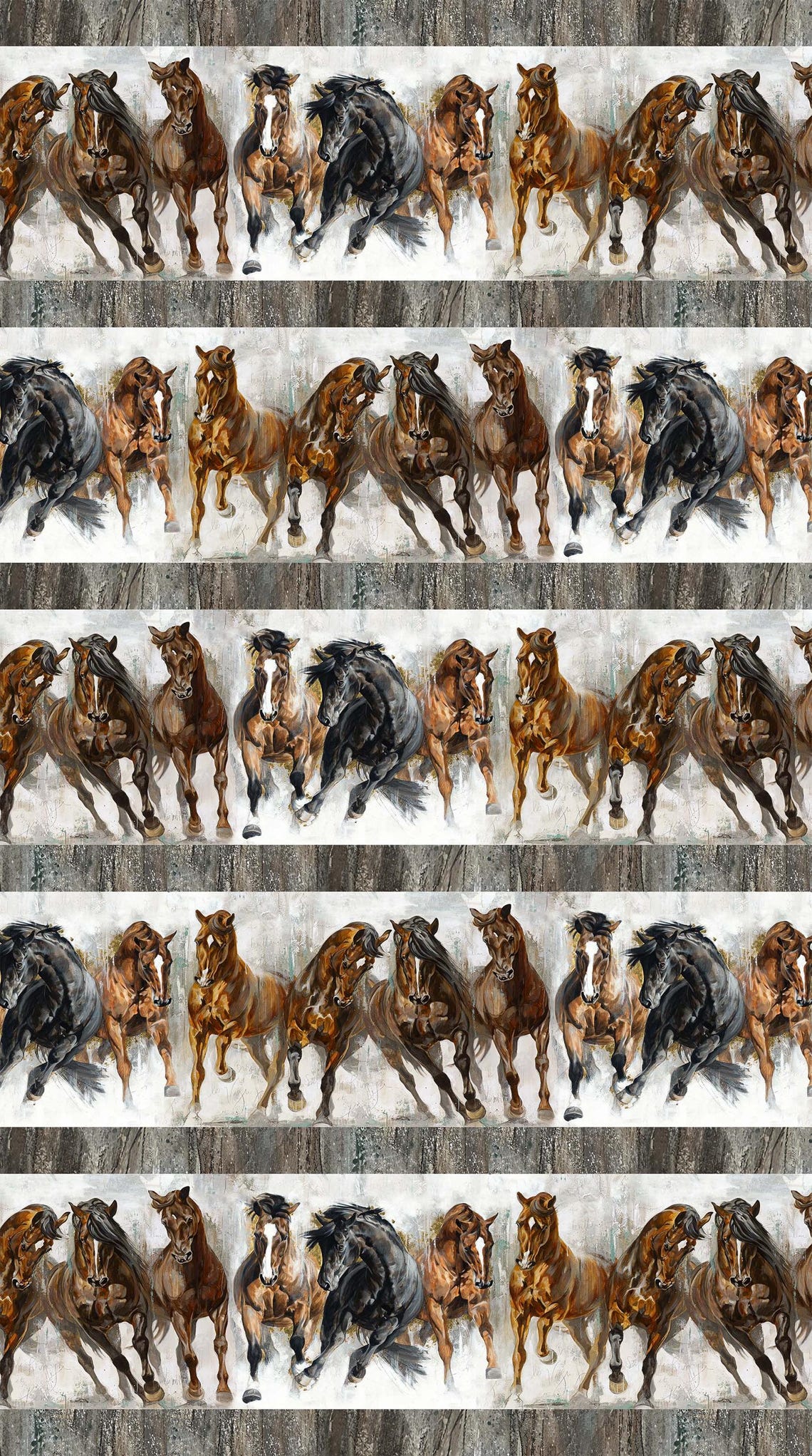 Northcott-stallion Border Print - Etsy