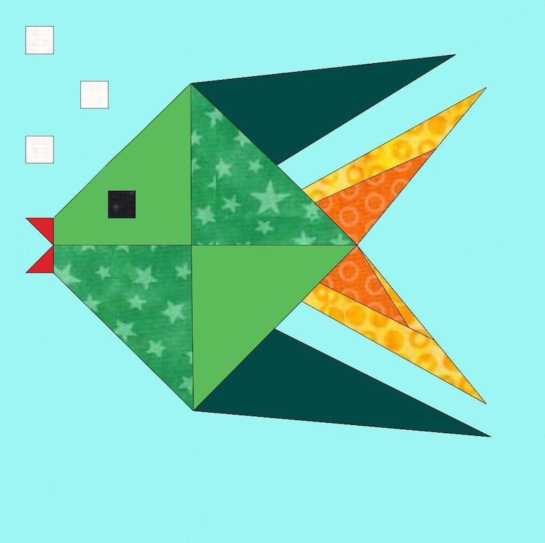 Fish Block Foundation Paper Piecing /patchwork - Etsy