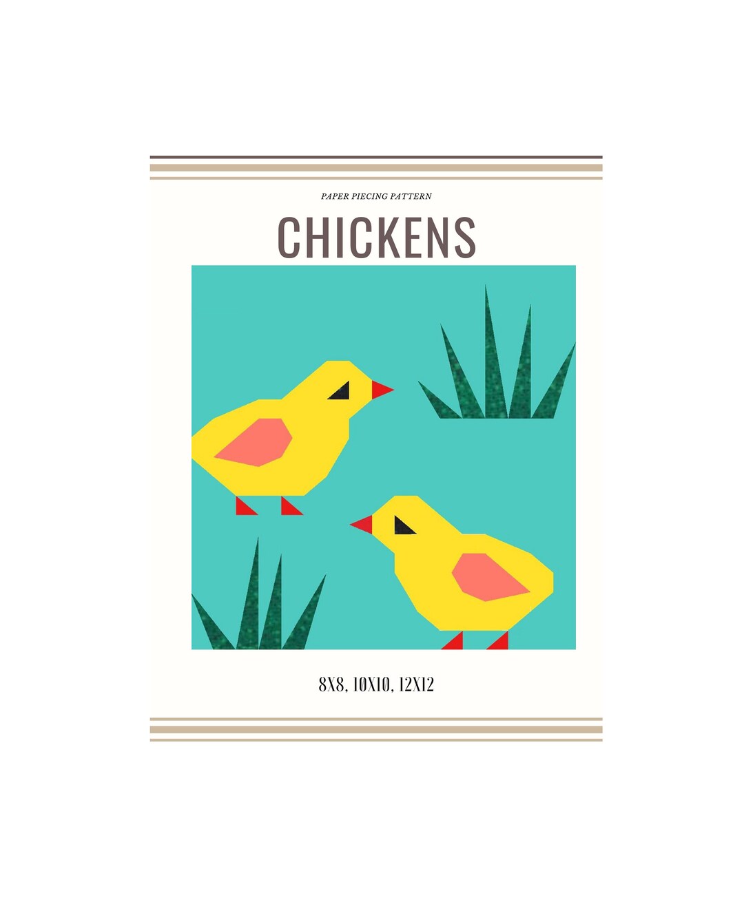 PDF Patchwork Chickens - Block, Foundation Paper Piecing /patchwork ...