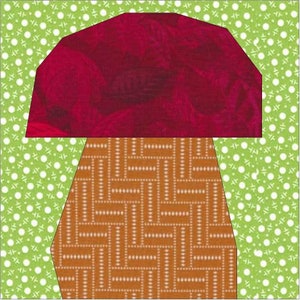 Mushrooms-block, Foundation Paper Piecing /patchwork Pattern/quilt ...