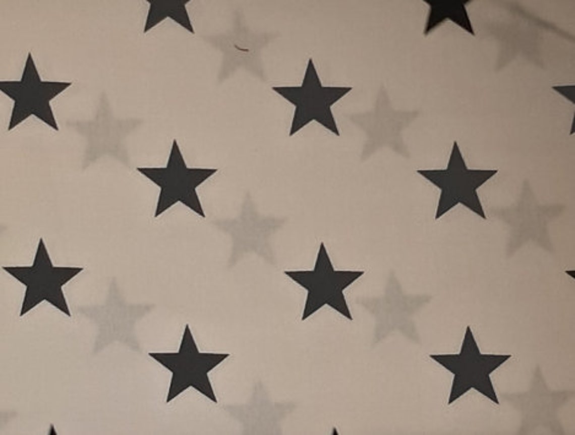 Cotton Design White/black Stars 100 Cm 50 Cm 33 Cm - Etsy