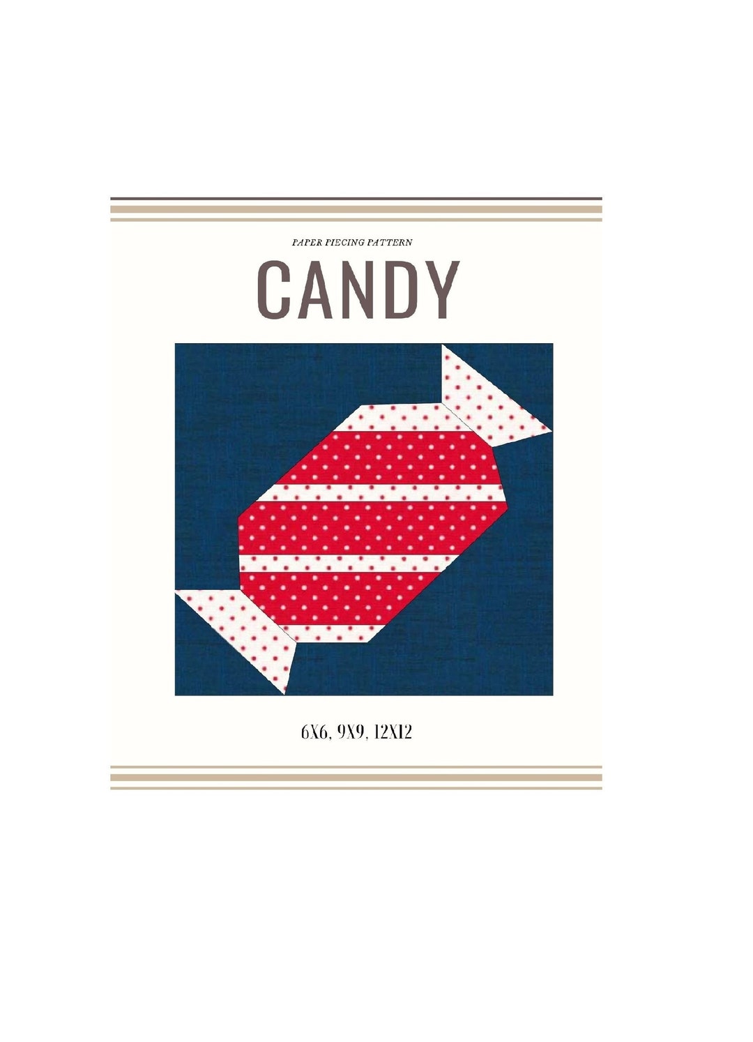 Candy - Block/ paper pieced quilt patterns pdf /Patchwork Pattern/Quilt ...