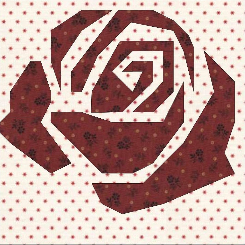 Rose - Block/ paper pieced quilt patterns pdf /Patchwork Pattern/Quilt ...