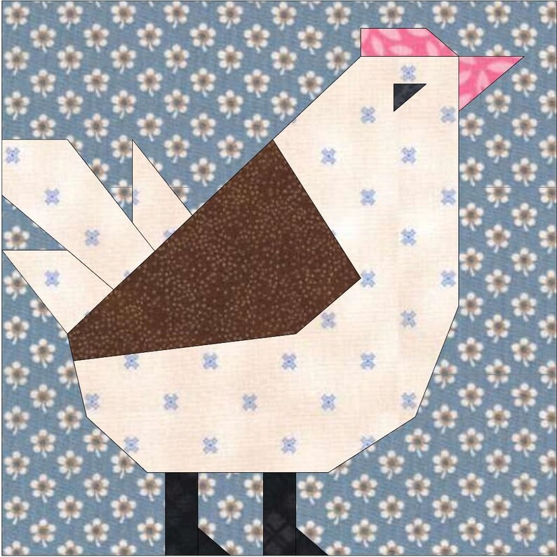 PDF Patchwork Chicken - Block, Foundation Paper Piecing /patchwork ...