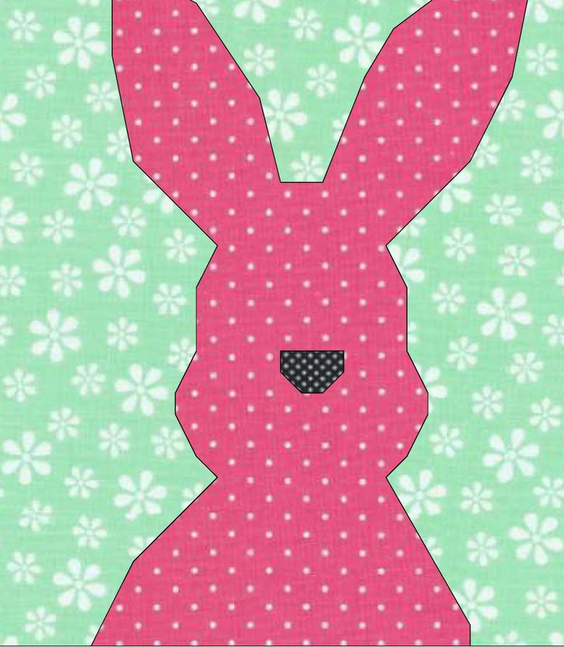 PDF Patchwork Hare Block Foundation Paper Piecing - Etsy