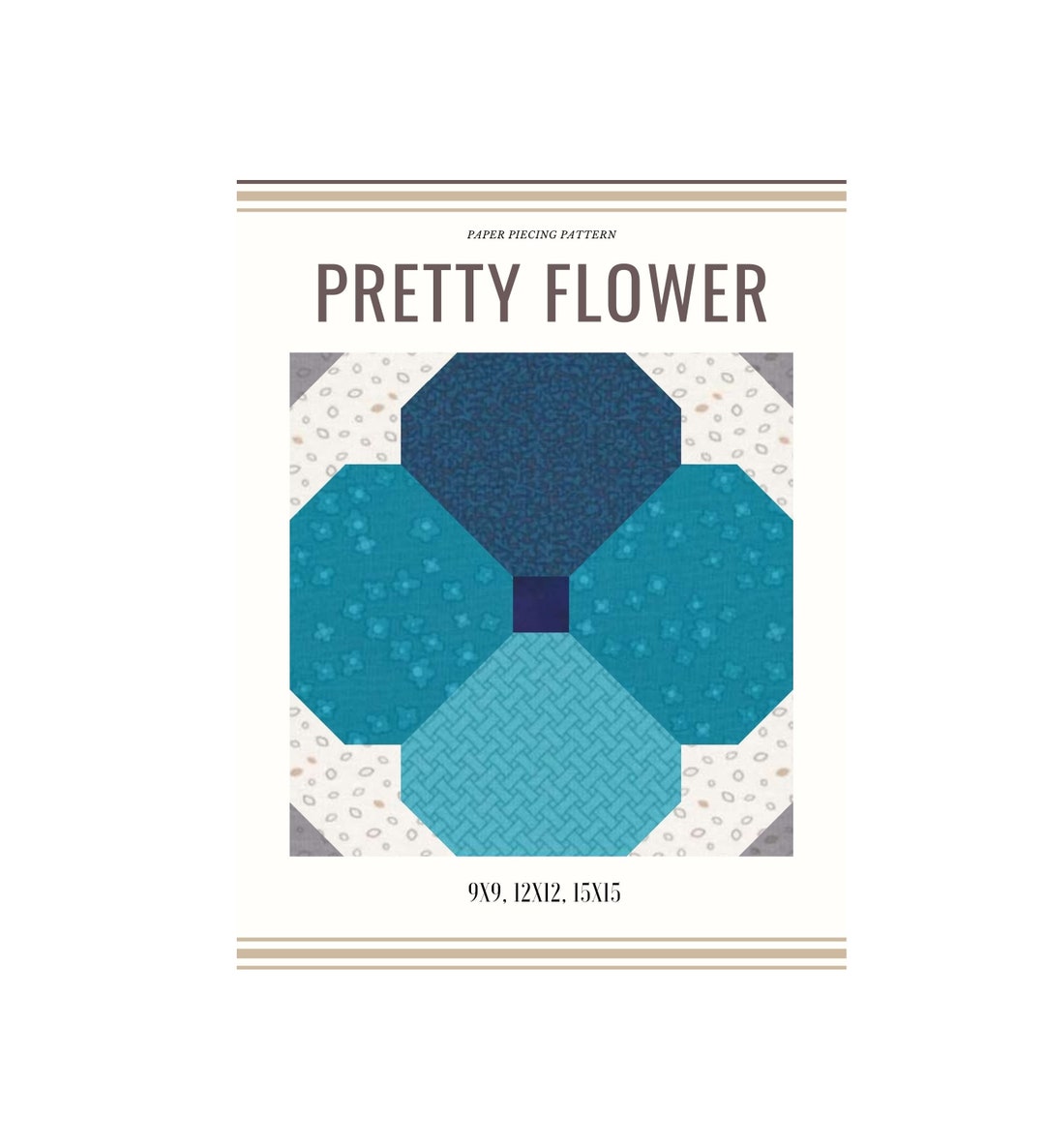 Pretty Flower - Block/paper Pieced Quilt Patterns Pdf/patchwork Pattern ...